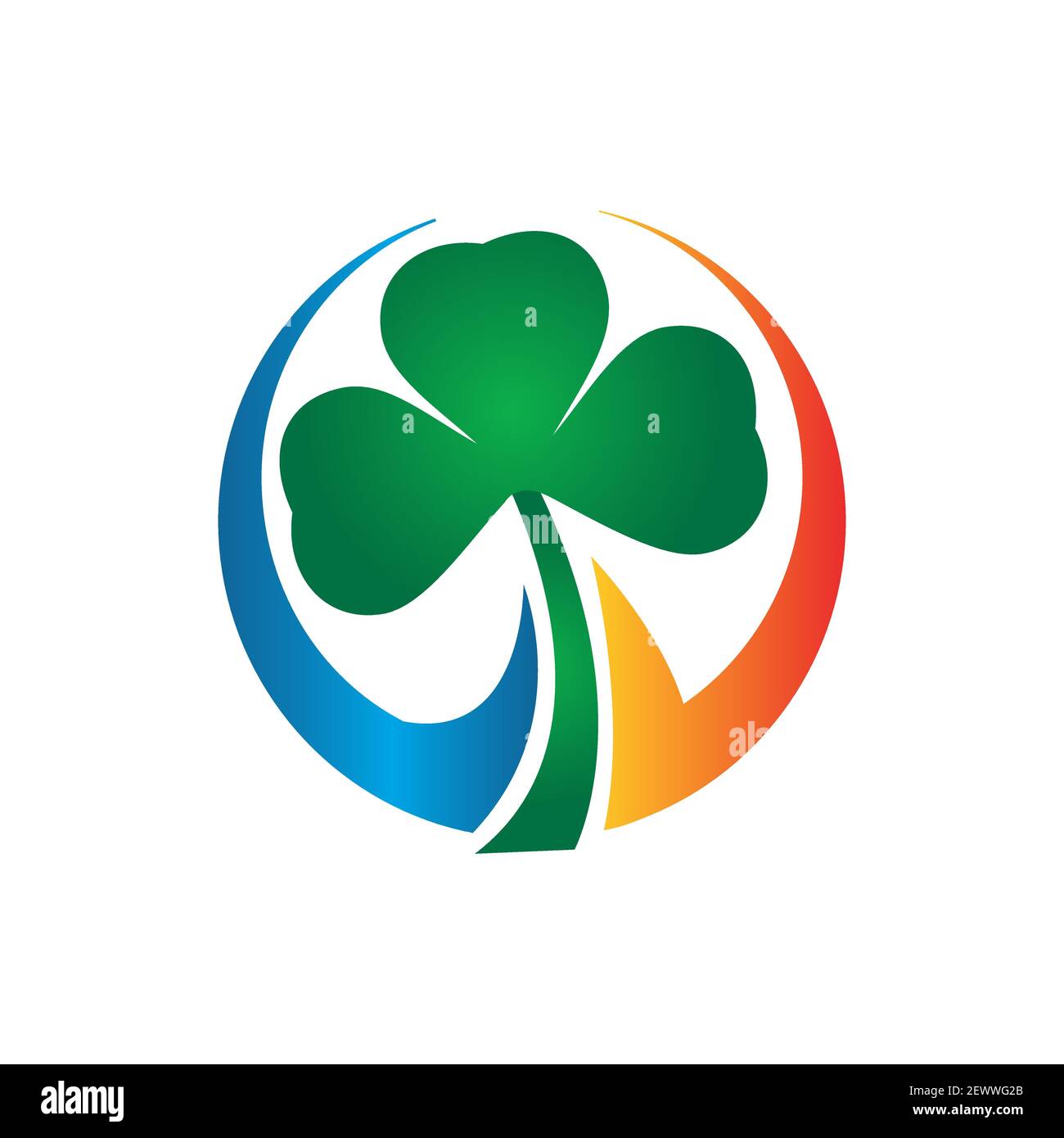 Flat design clover leaves icon isolated on white background ...