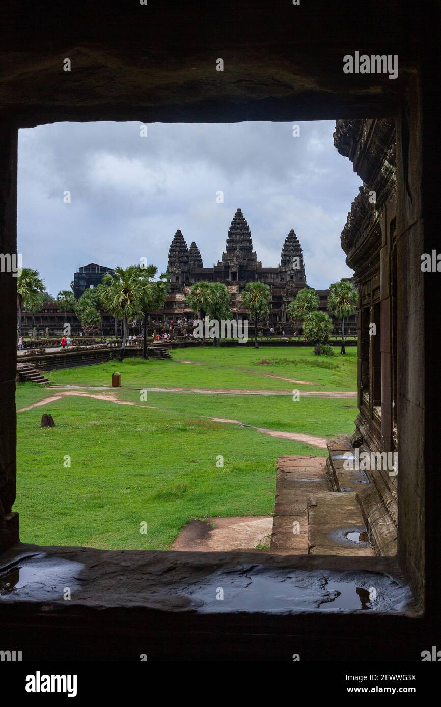 Angkor Wat, Cambodia - June 23, 2016: An ancient building that is part ...