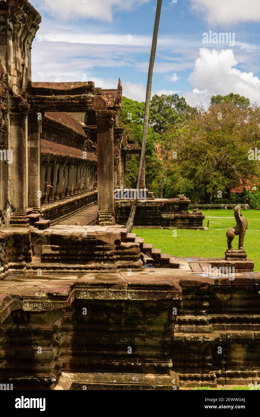Angkor Wat, Cambodia - June 23, 2016: The entrance to one of the ...