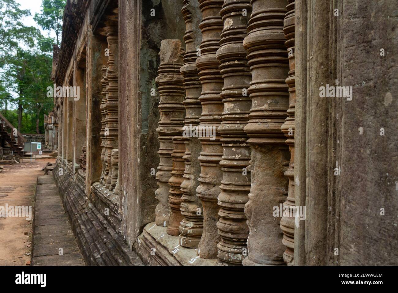 Angkor Wat, Cambodia - June 23, 2016: Columns in Angkor Wat Stock Photo ...