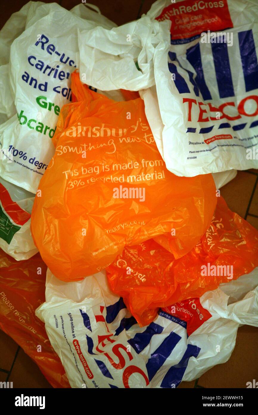 Supermarket Plastic Bags pic David Sandison Stock Photo - Alamy
