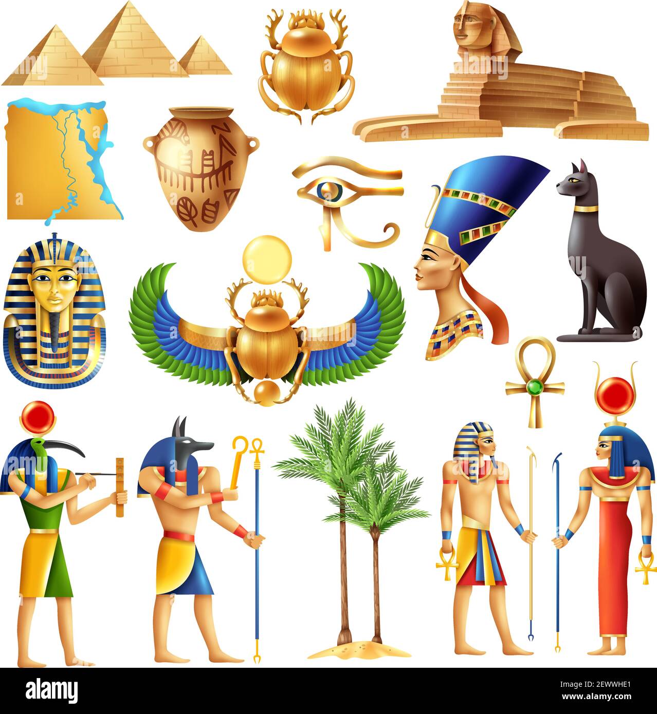 Egyptian gods symbols vector hi-res stock photography and images - Alamy