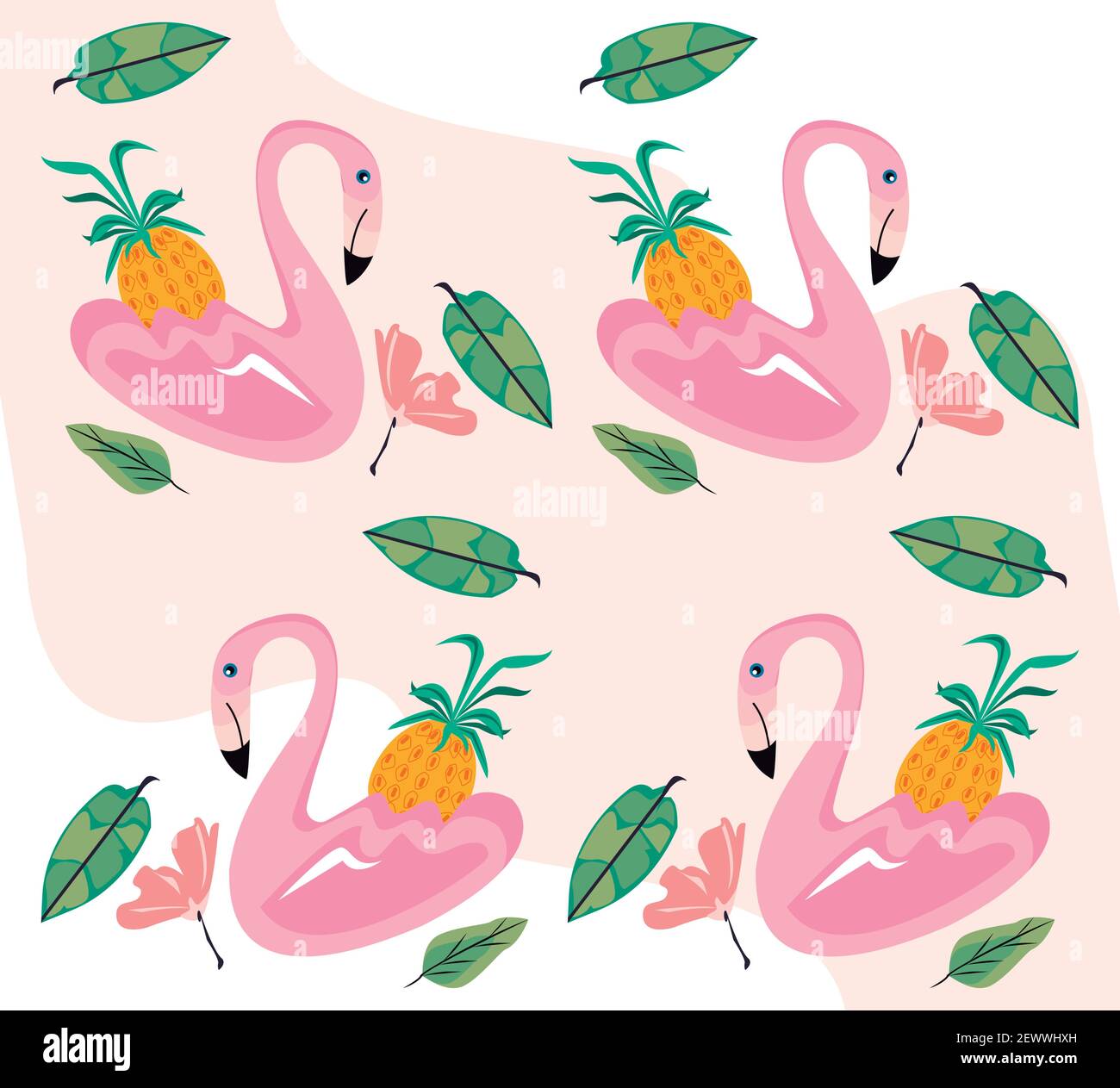 exotic flamingos and pineapples pattern Stock Vector Image & Art - Alamy