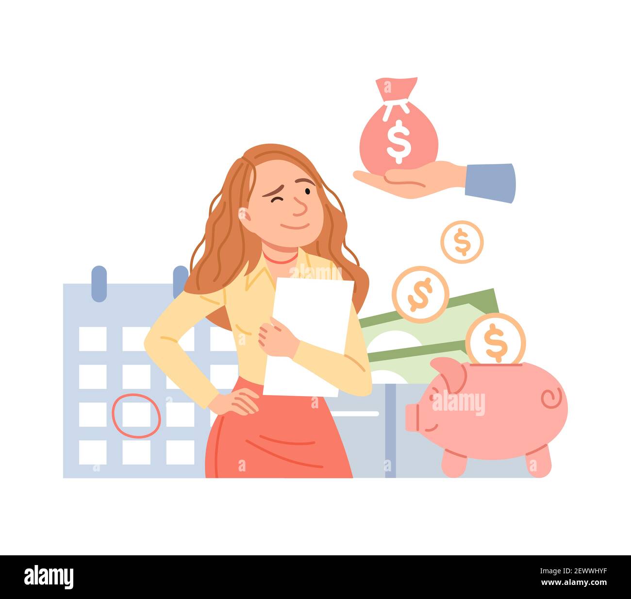Salary increase concept. Financial income growth Stock Vector Image ...