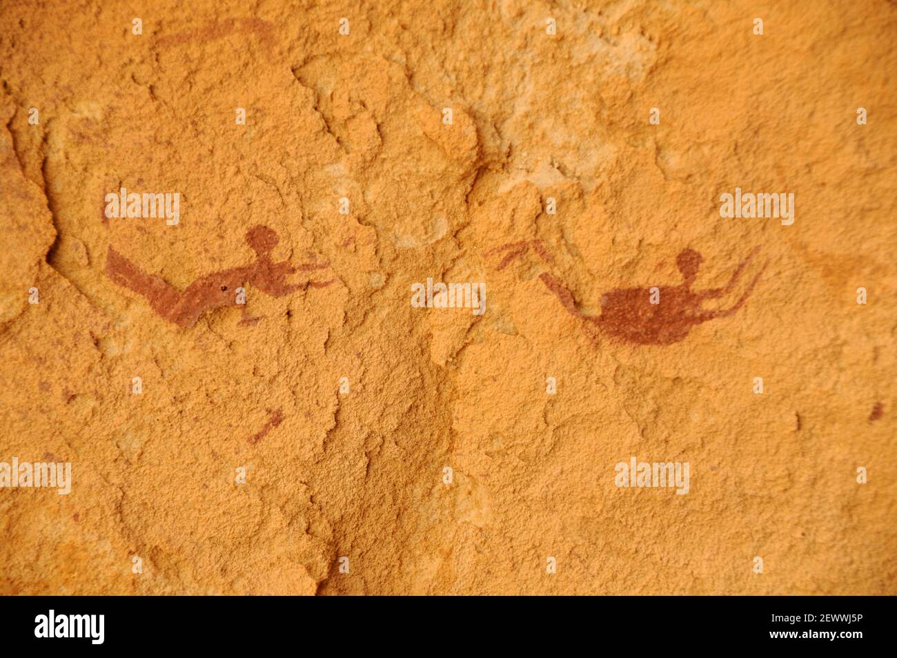 Rock art in cave swimmers hi-res stock photography and images - Alamy