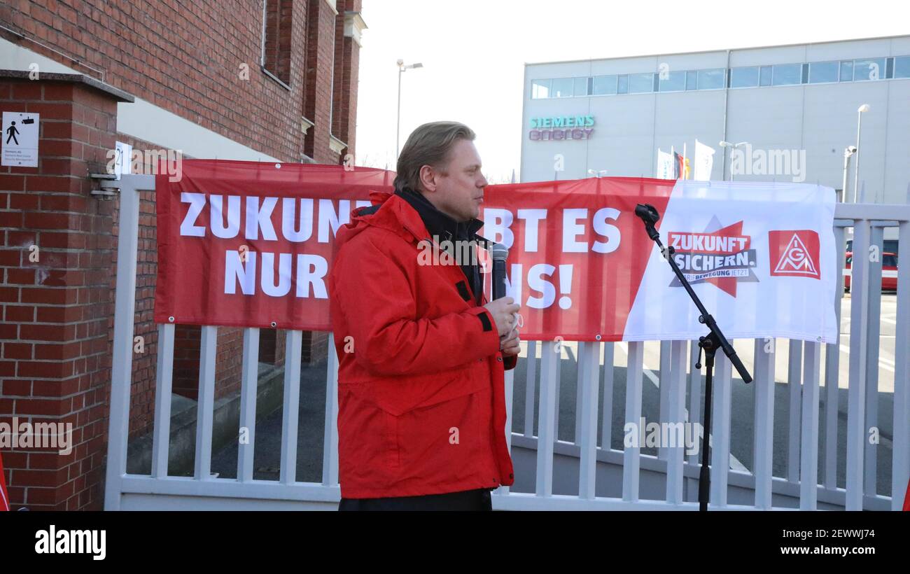 Jan Otto, Warnstreik der Mitarbeiter von SIEMENS energy und der IG ...