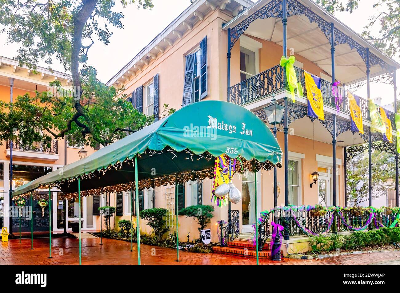 The historic Malaga Inn entrance features a covered walkway, Feb. 27 ...