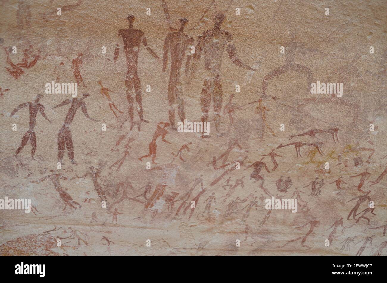 Neolithic rock art and paintings at Foggini-Mestikawi Cave at Wadi Sura ...