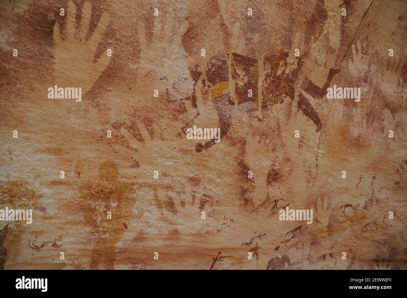 Neolithic rock art and paintings at Foggini-Mestikawi Cave at Wadi Sura ...