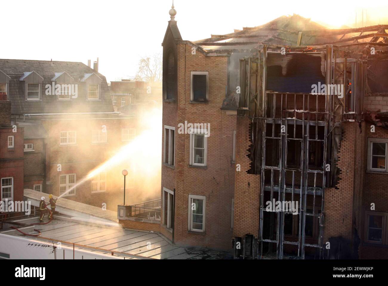 FIRE at the Royal Marsden hospital in west London pic David Sandison 2 ...