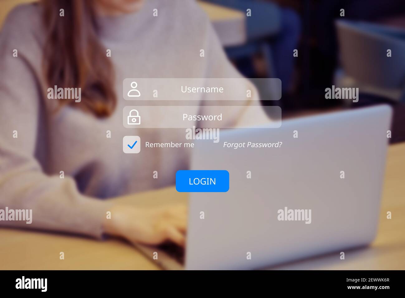 Concept of authorization and login on the site with the background of a ...