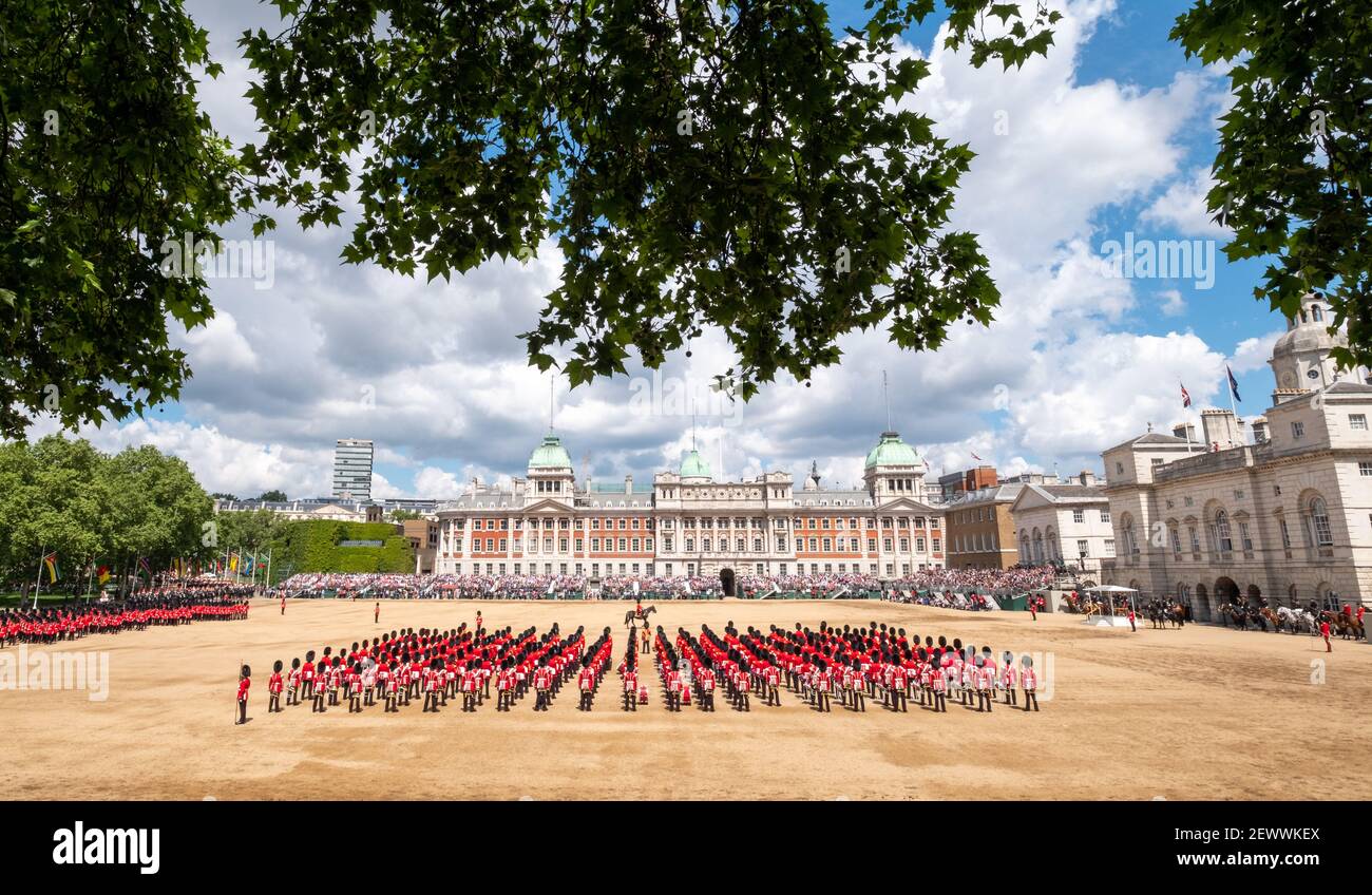 Trooping the Colour parade at Horse Guards, Westminster with the Guards ...