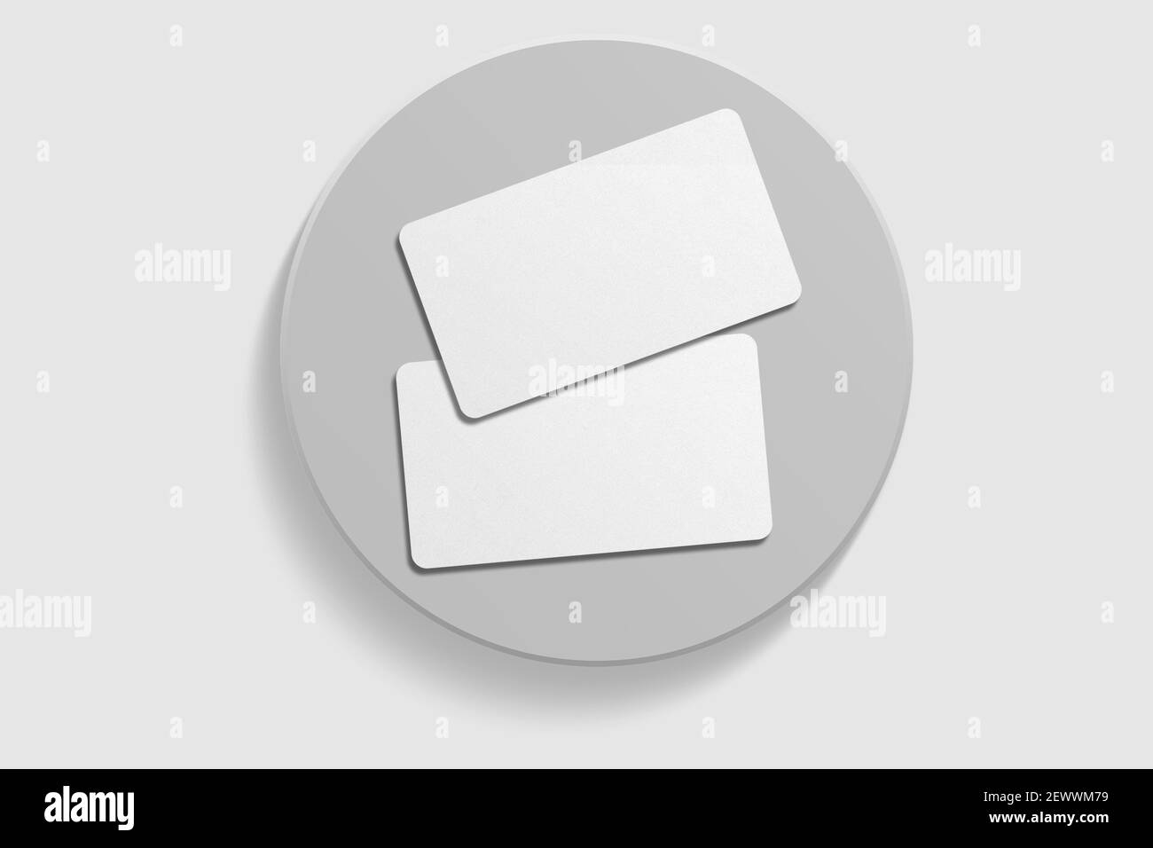 Realistic blank rounded corner business card illustration for mockup ...