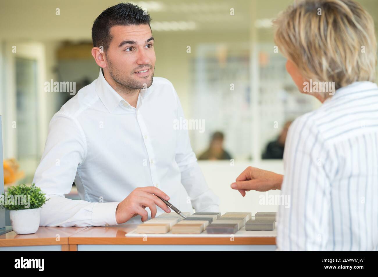 client picking his preferred color Stock Photo - Alamy