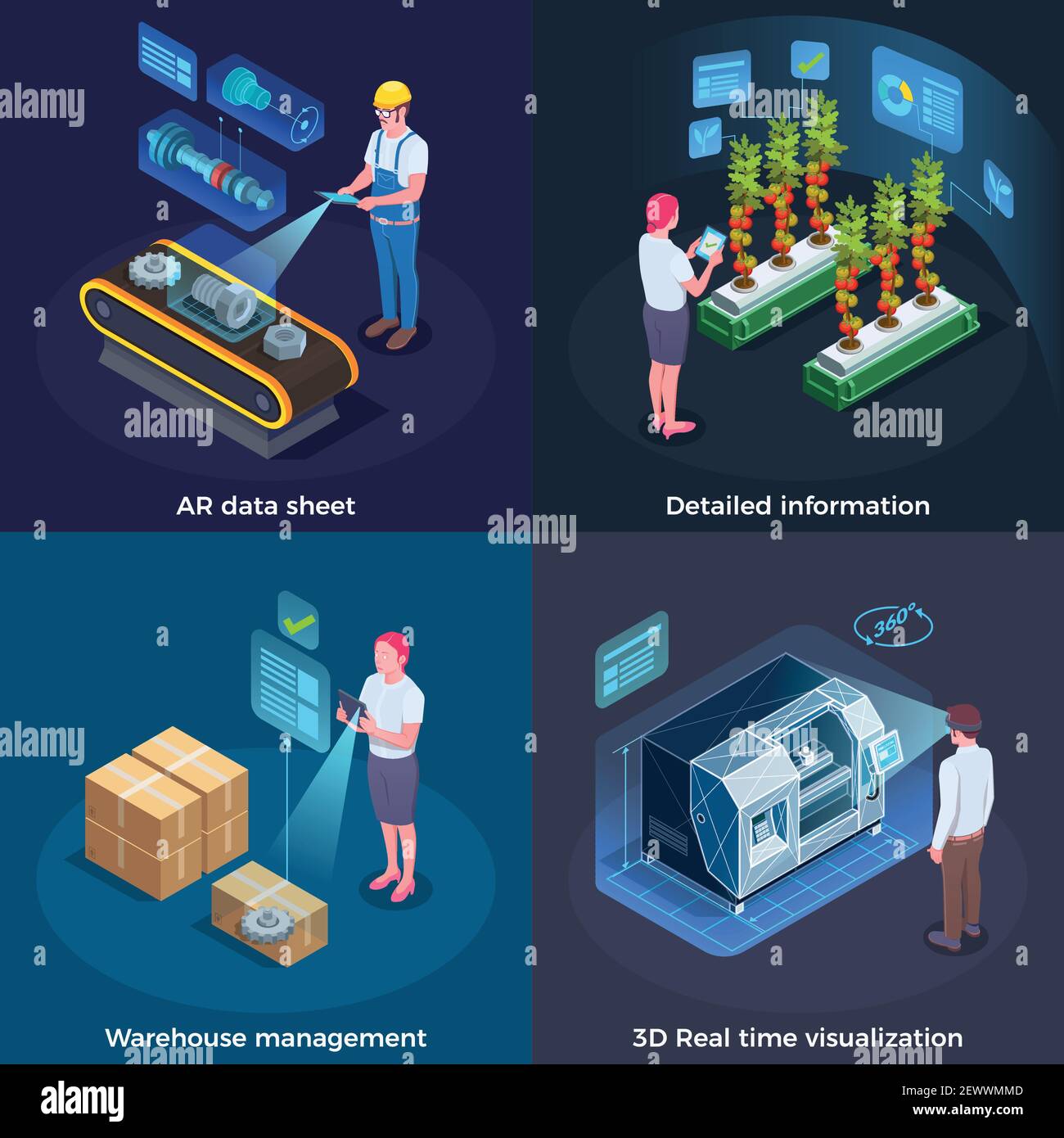 Industrial augmented reality concept 4 applications with 3d real time ... Industrial augmented reality concept 4 applications with 3d real time ...