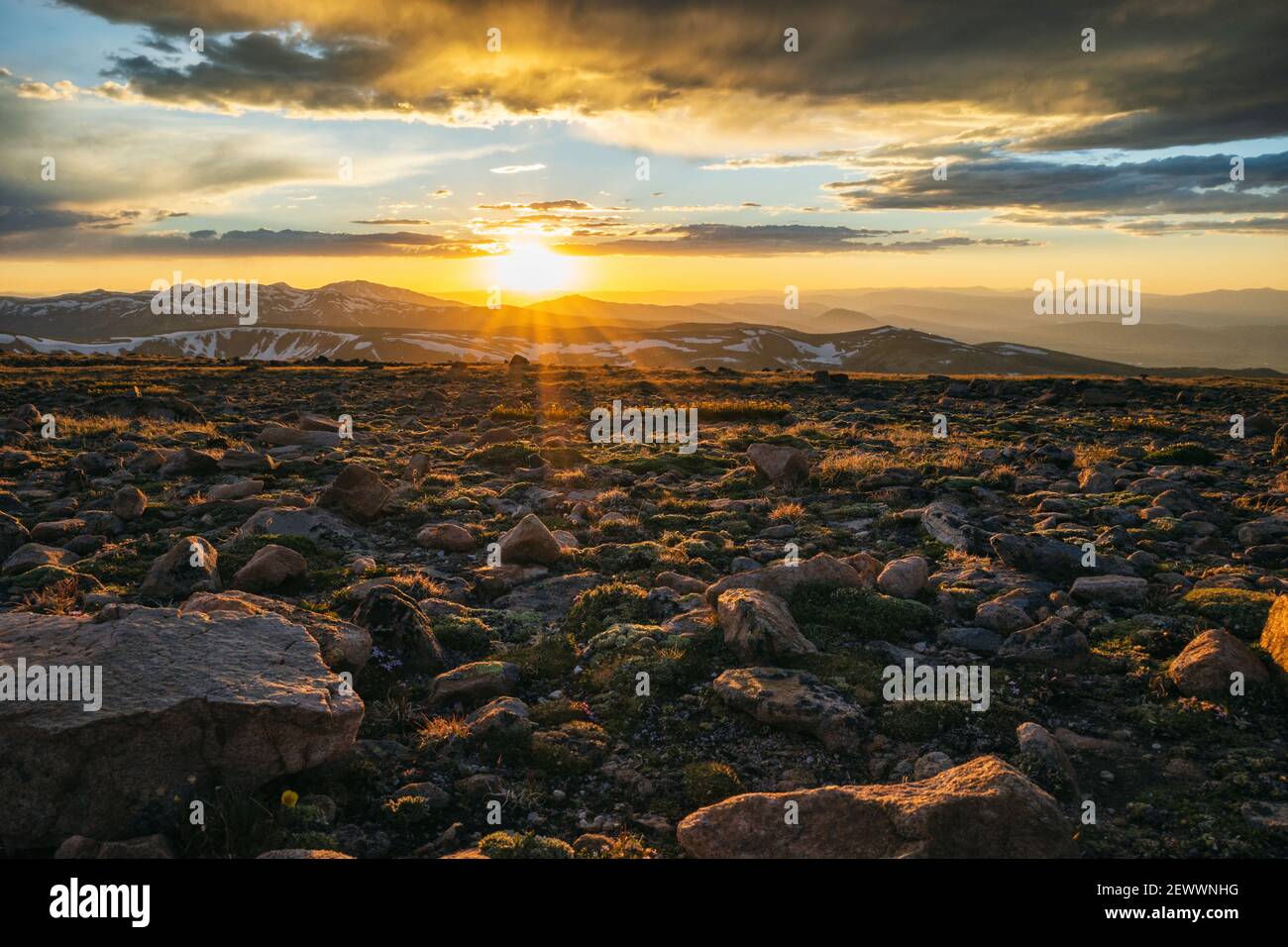 Sunset on top of Mount Flora, Colorado Stock Photo - Alamy