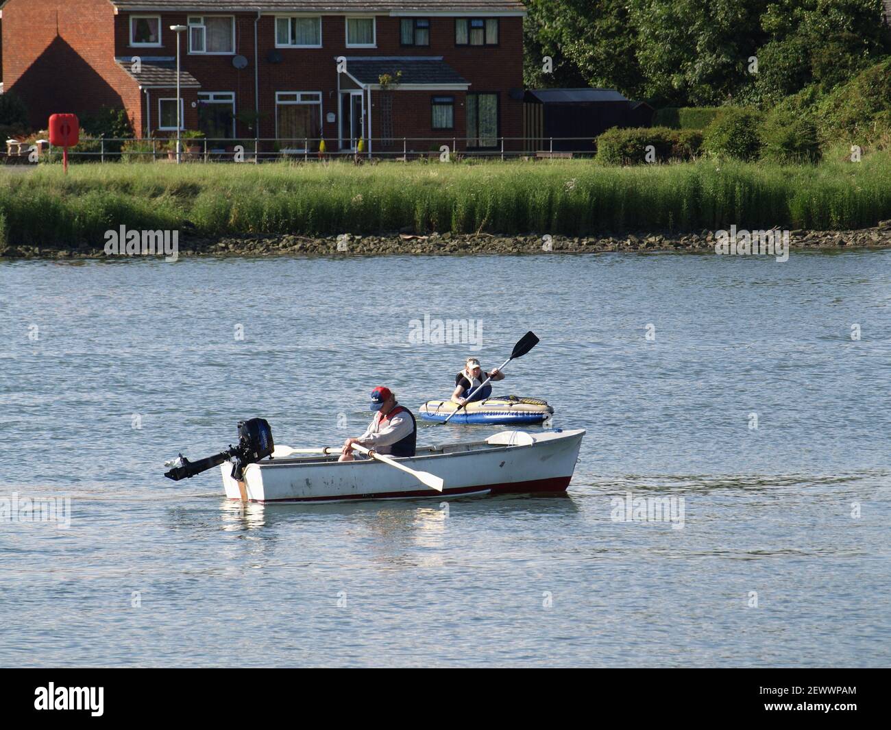 Rowing boats on Itchen River, Southampton, Hampshire, UK Stock Photo ...
