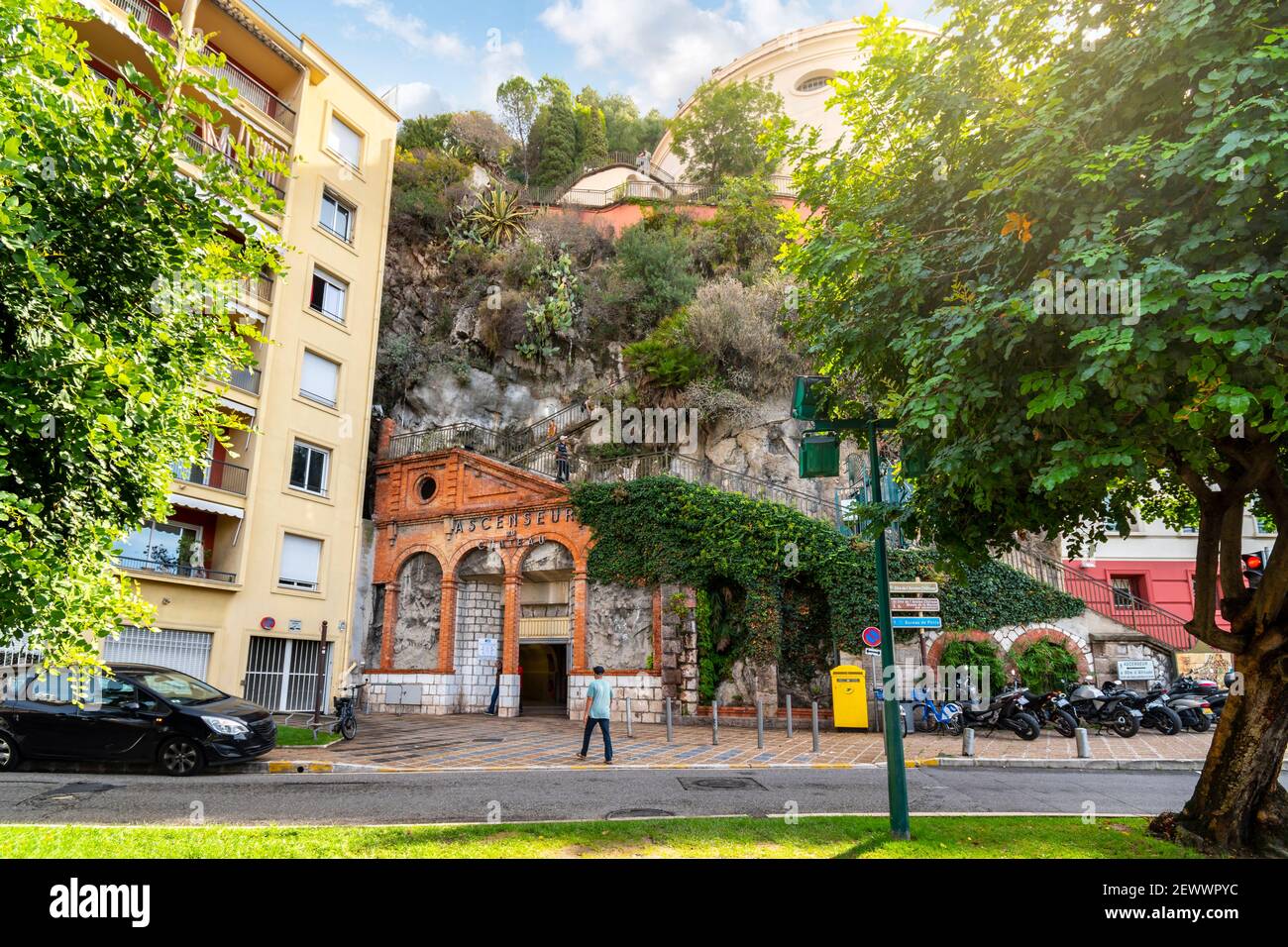 View of Castle Hill and it's lookout terrace from the Promenade des ...