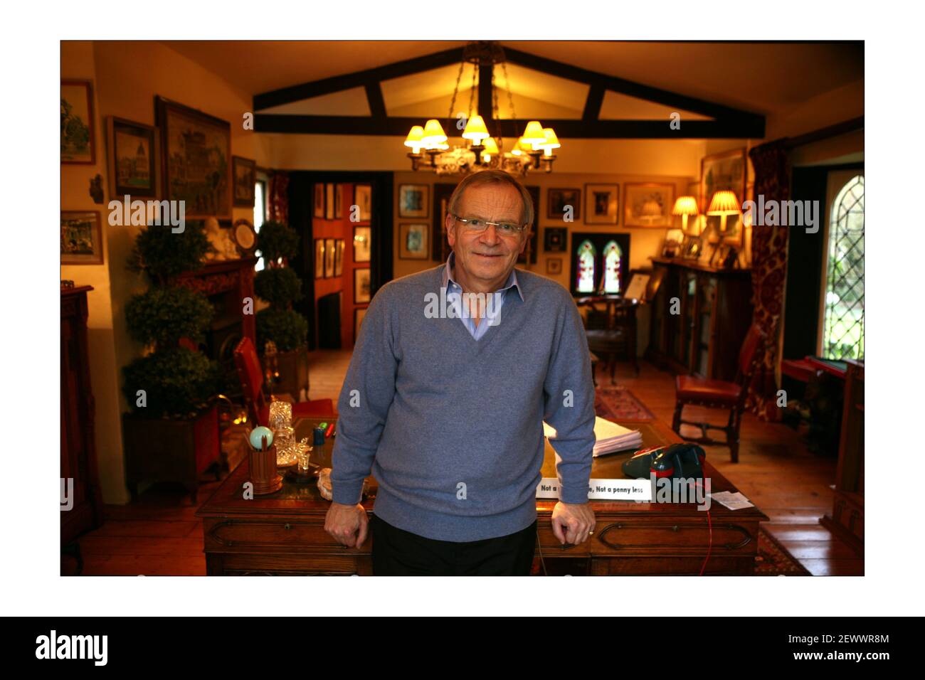 Jeffrey Archer at home in Cambridge in the study where he works ...