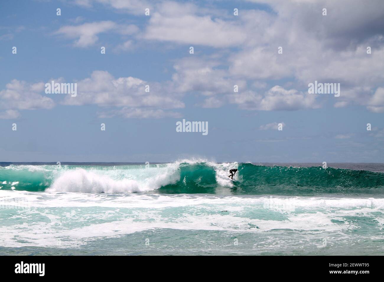Acrobatic Surfer on the turquoise wave of Maroubra beach near sydney ...
