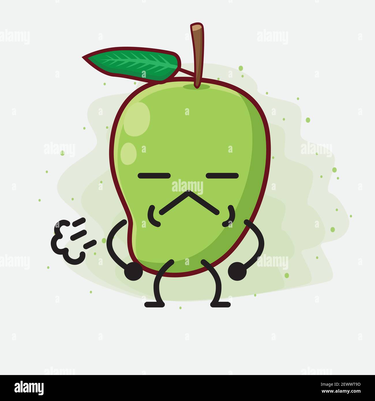 Vector Illustration of Mango Fruit Character with cute face, simple ...