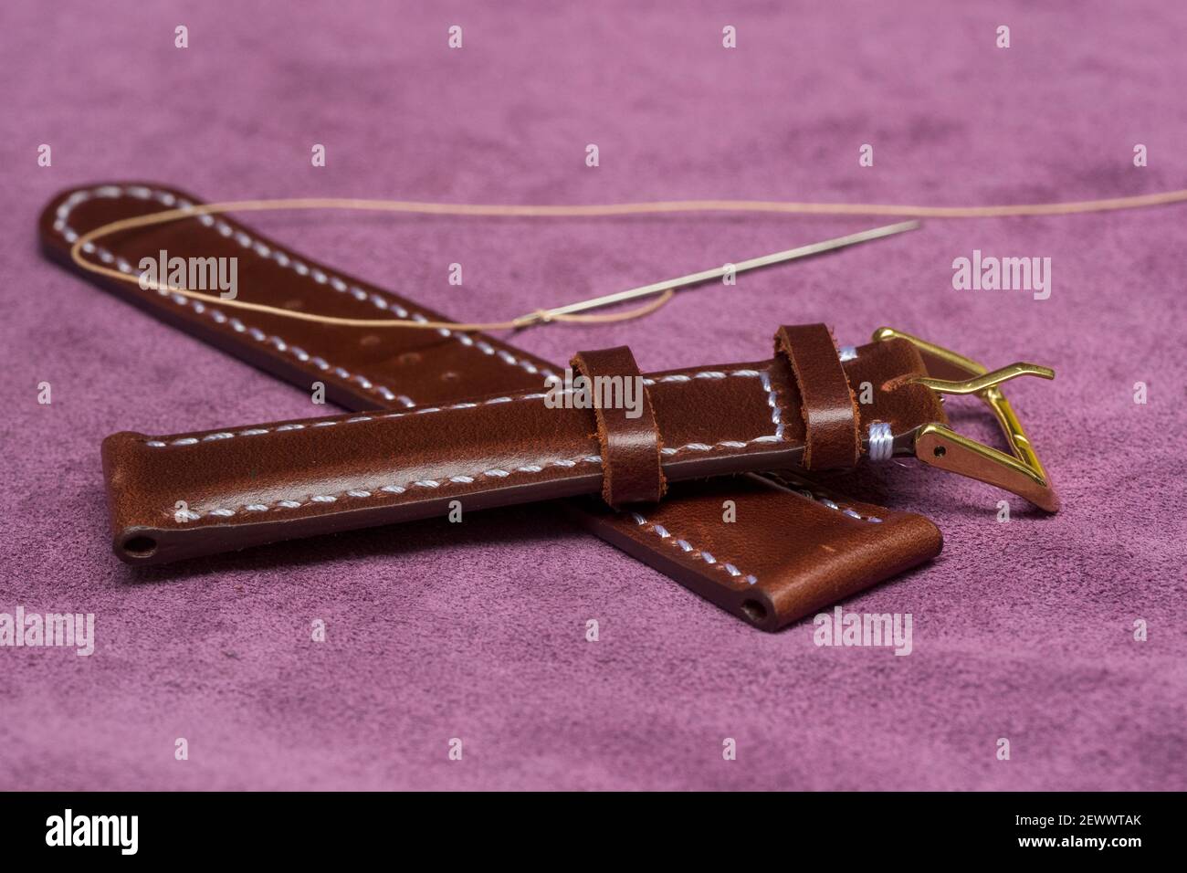 Beautiful leather watch straps Stock Photo - Alamy