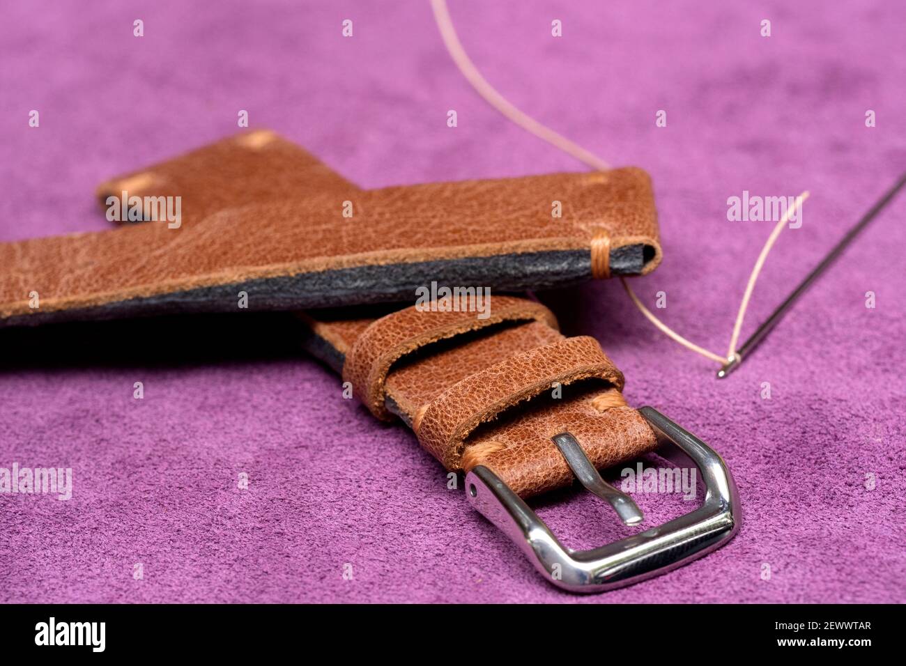Beautiful leather watch straps Stock Photo - Alamy