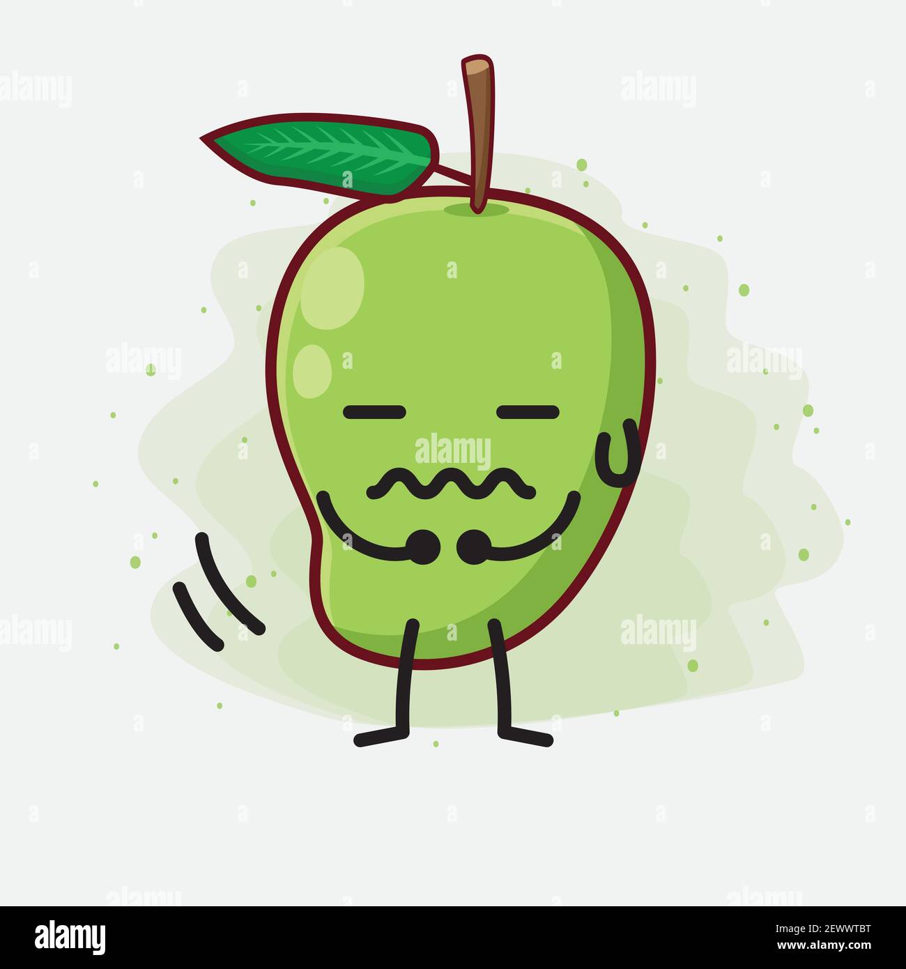Vector Illustration of Mango Fruit Character with cute face, simple ...