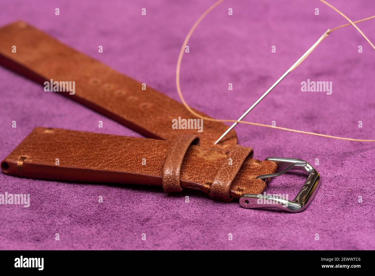 Beautiful leather watch straps Stock Photo - Alamy