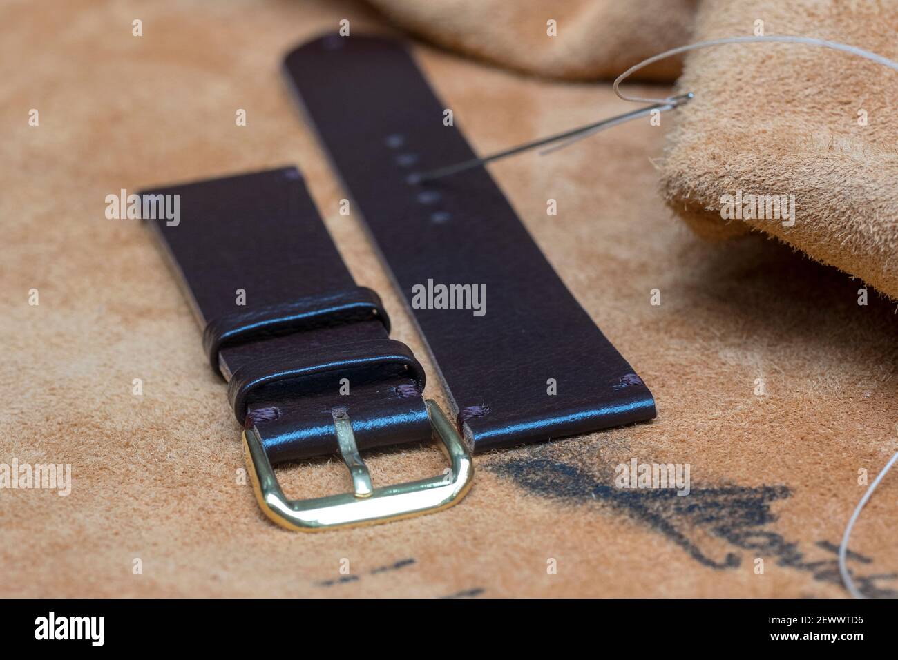 Beautiful leather watch straps Stock Photo - Alamy
