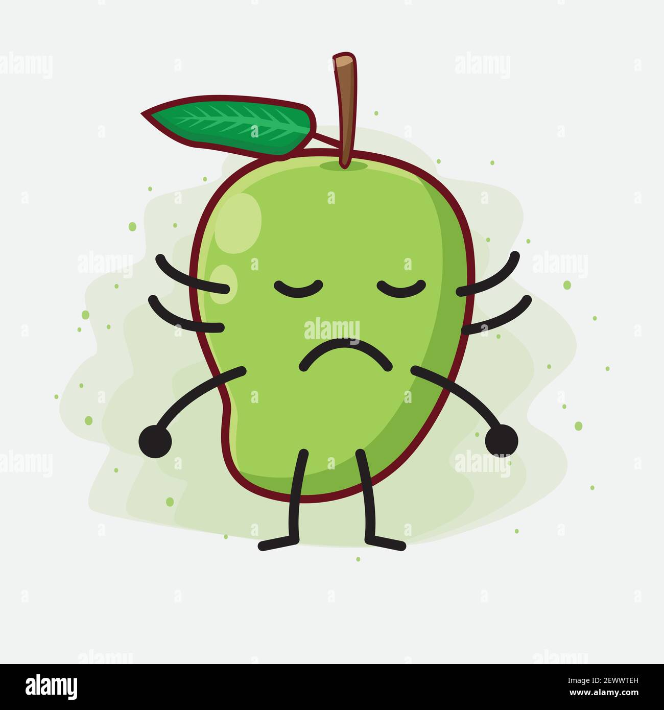 Vector Illustration of Mango Fruit Character with cute face, simple ...