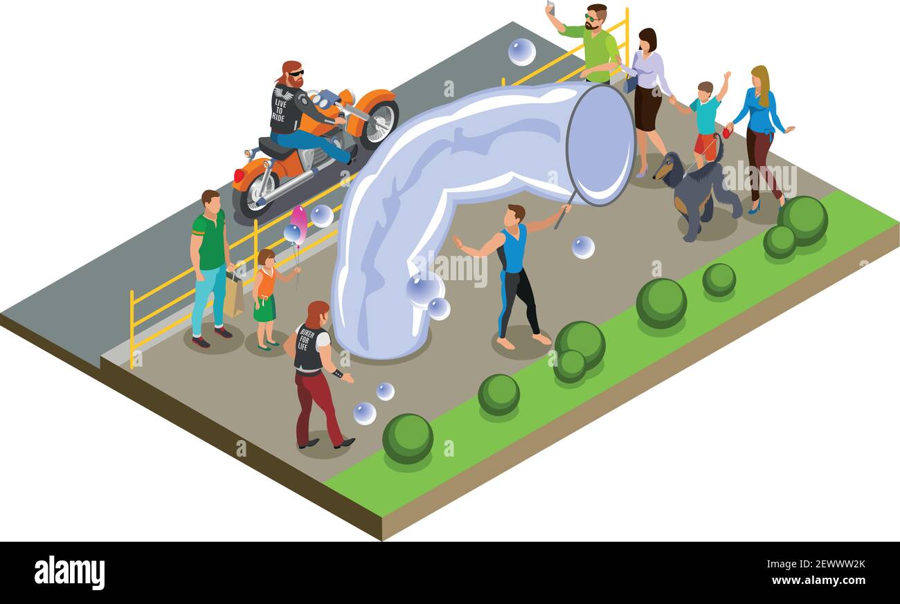 Bubble show and entertainment composition with performers and ...