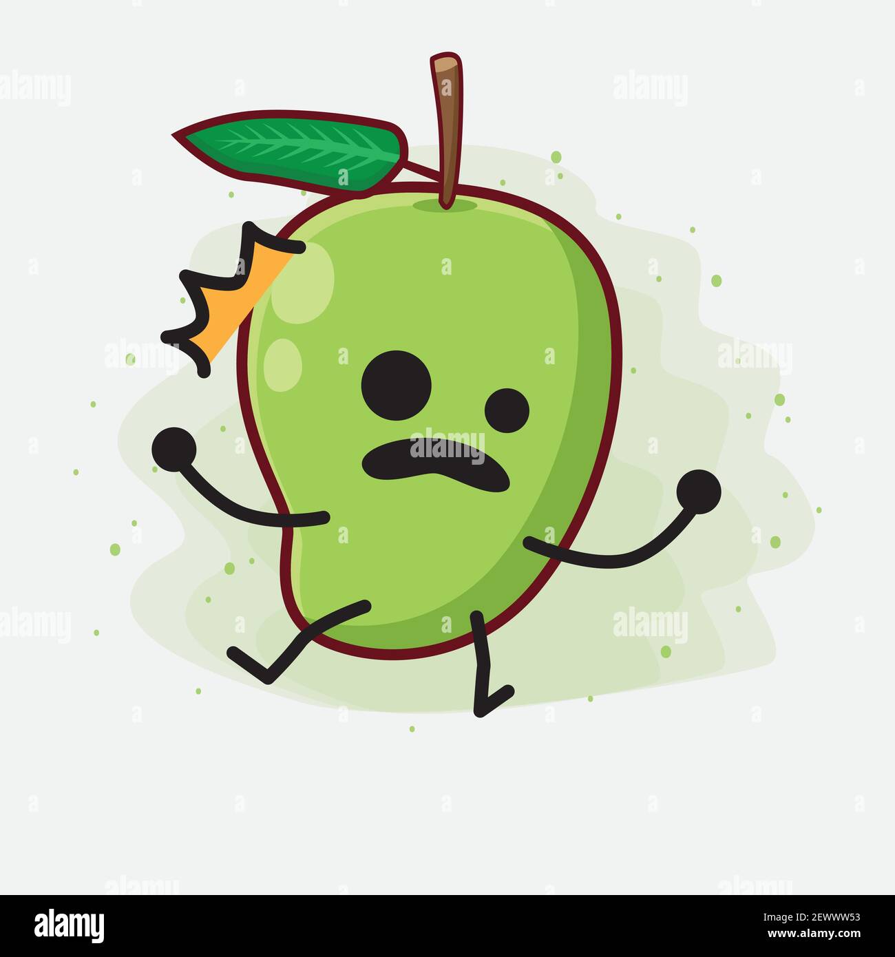 Vector Illustration of Mango Fruit Character with cute face, simple ...