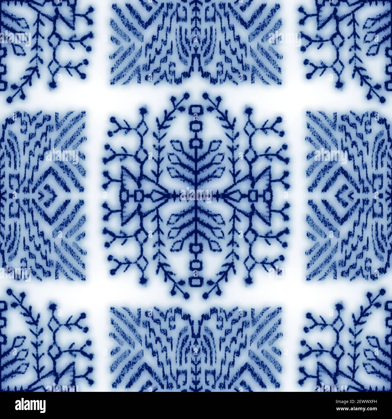 Seamless classic blue and white ceramic design Stock Photo - Alamy