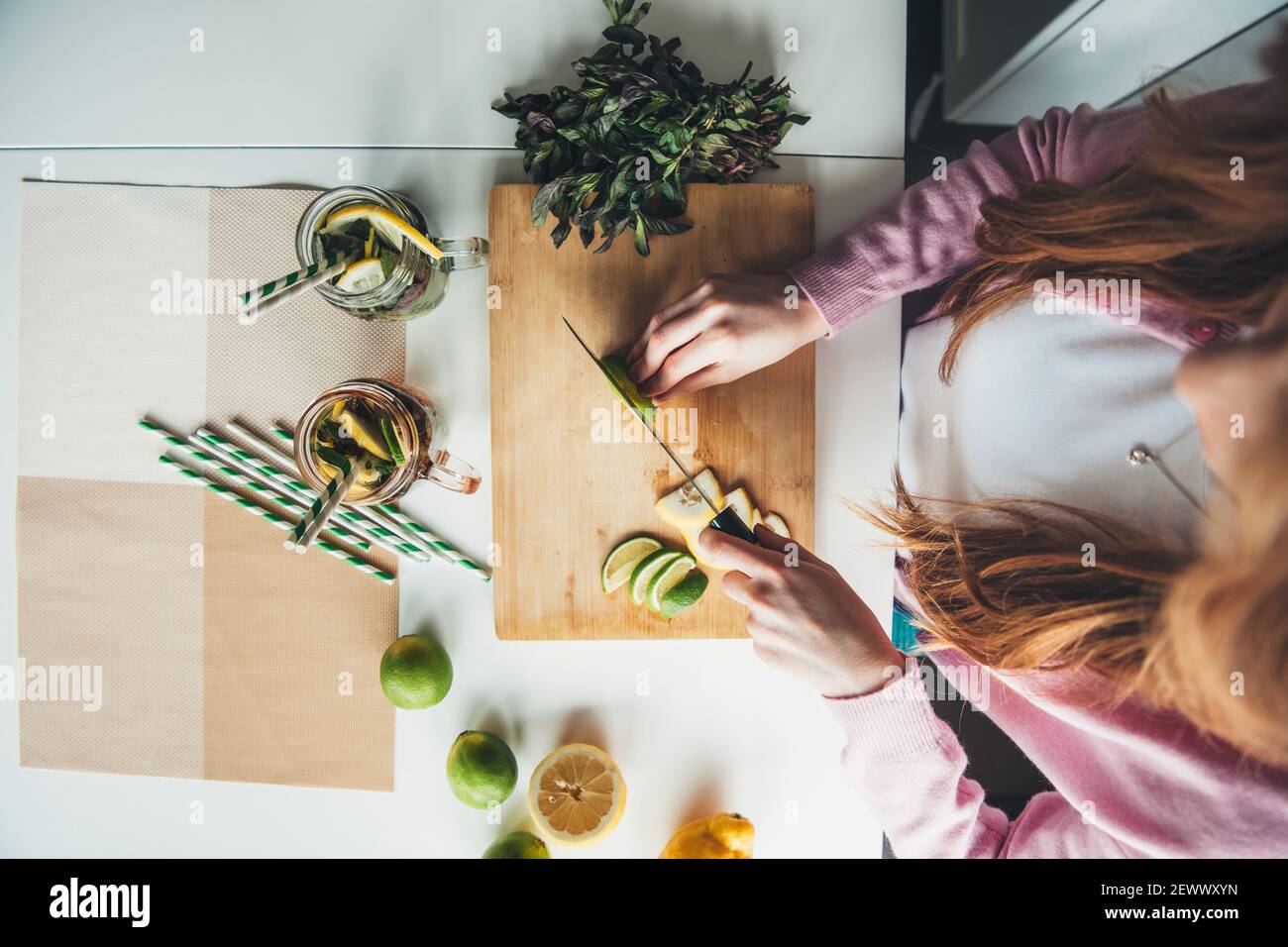 Mojito non alcoholic making lemonade hi-res stock photography and ...