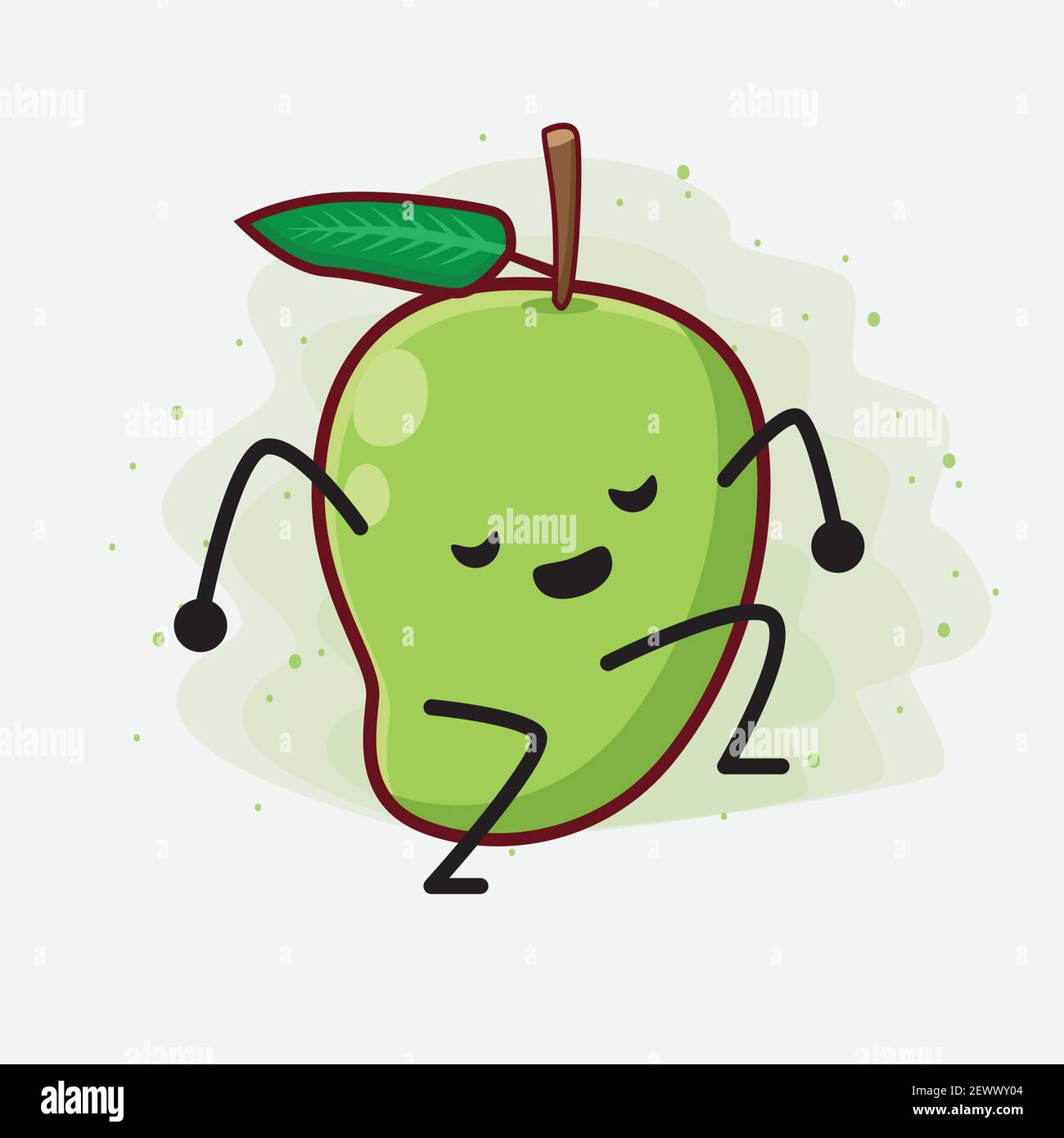 Vector Illustration of Mango Fruit Character with cute face, simple ...