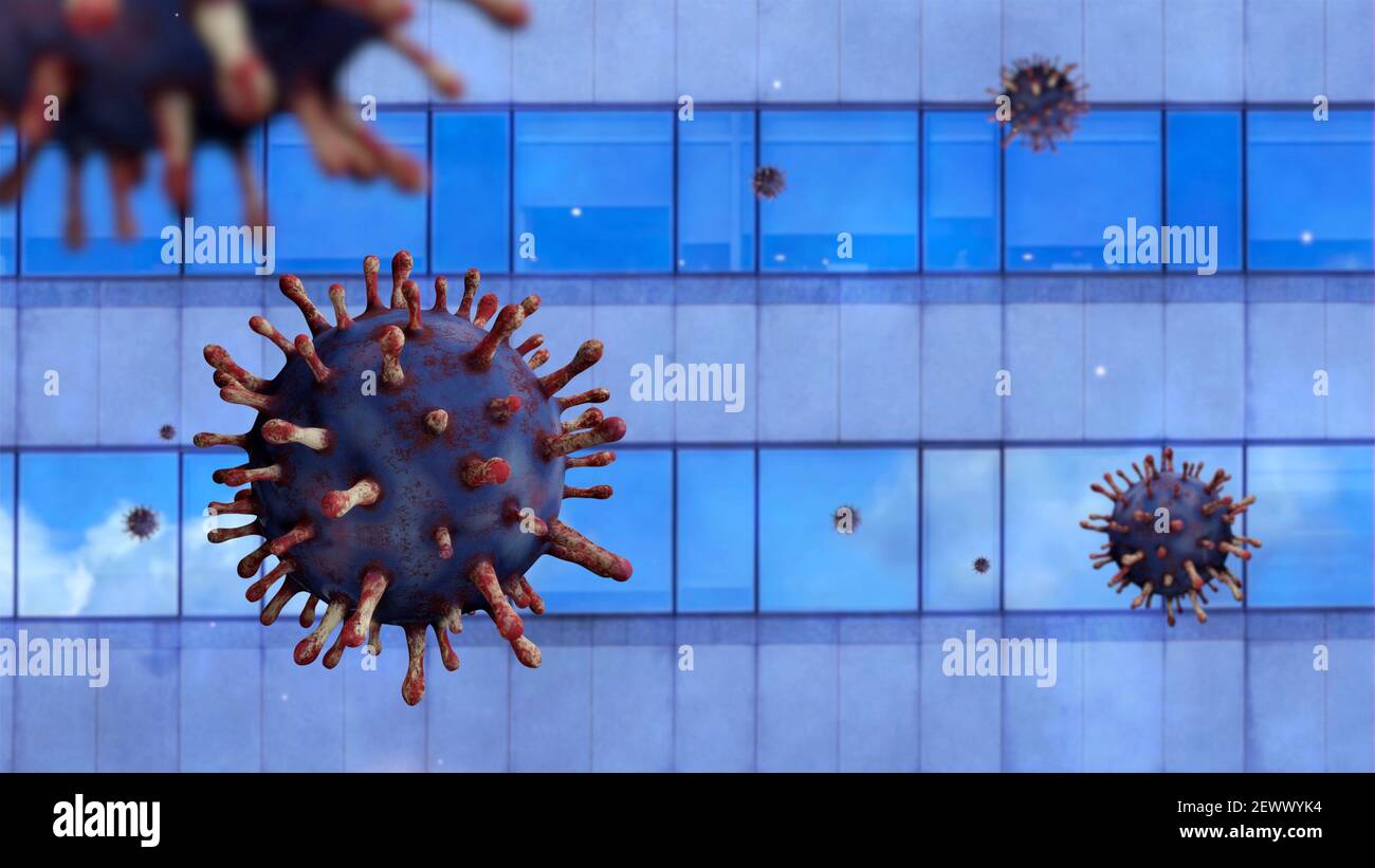 3D illustration. Influenza Covid 19 virus with beautiful and modern ...