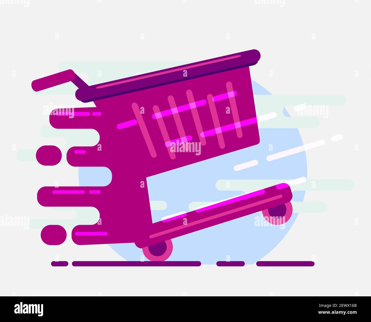 shopping cart fast speed concept icon vector illustration Stock Vector ...
