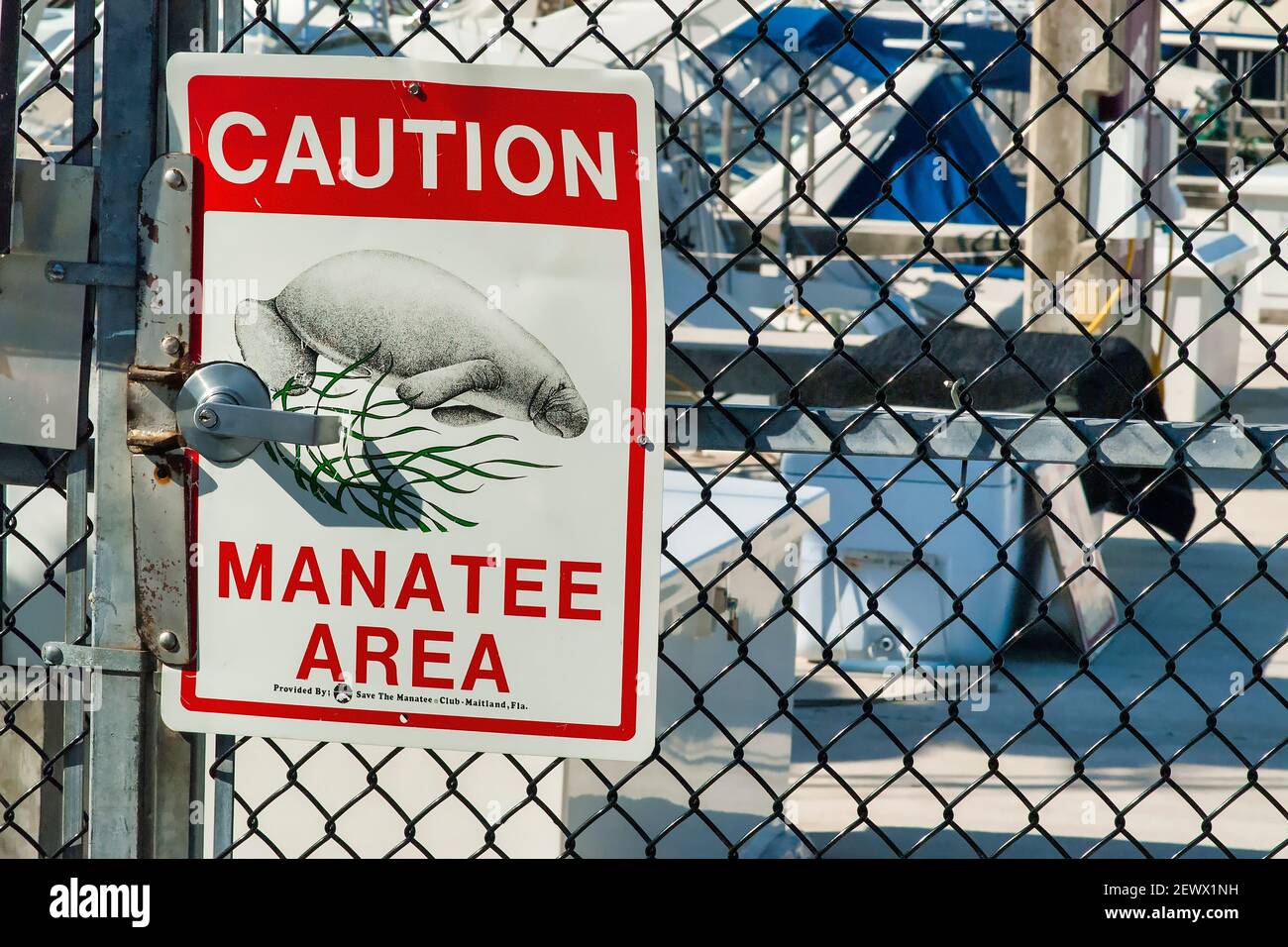 Caution manatee area sign hi-res stock photography and images - Alamy