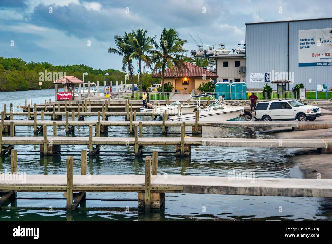 The boat ramp at Miami-Dade’s Black Point Park Marina on Biscayne Bay ...