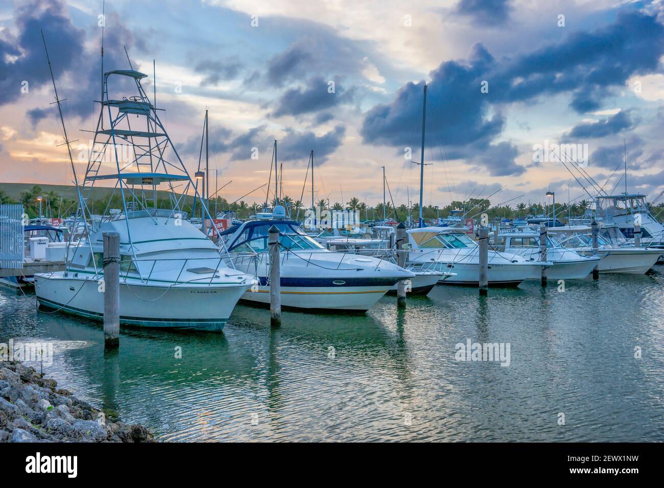 Late afternoon view of the boats docked at the Black Point Park Marina ...