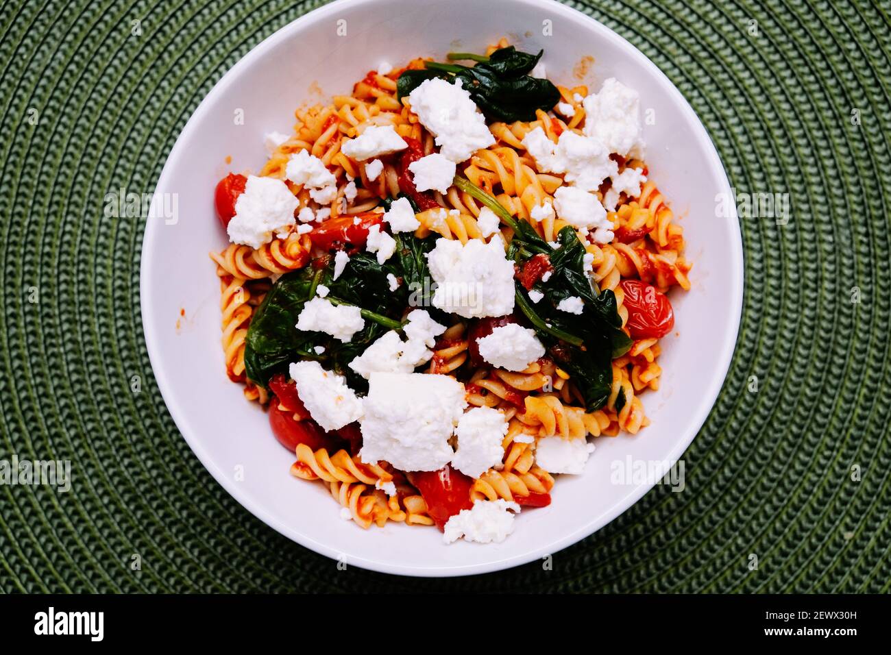 cold pasta salad with feta Stock Photo - Alamy