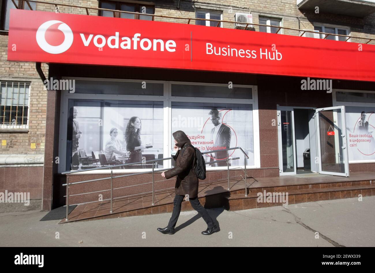 Kiev, Ukraine. 03rd Mar, 2021. Vodafone logo of a British multinational ...