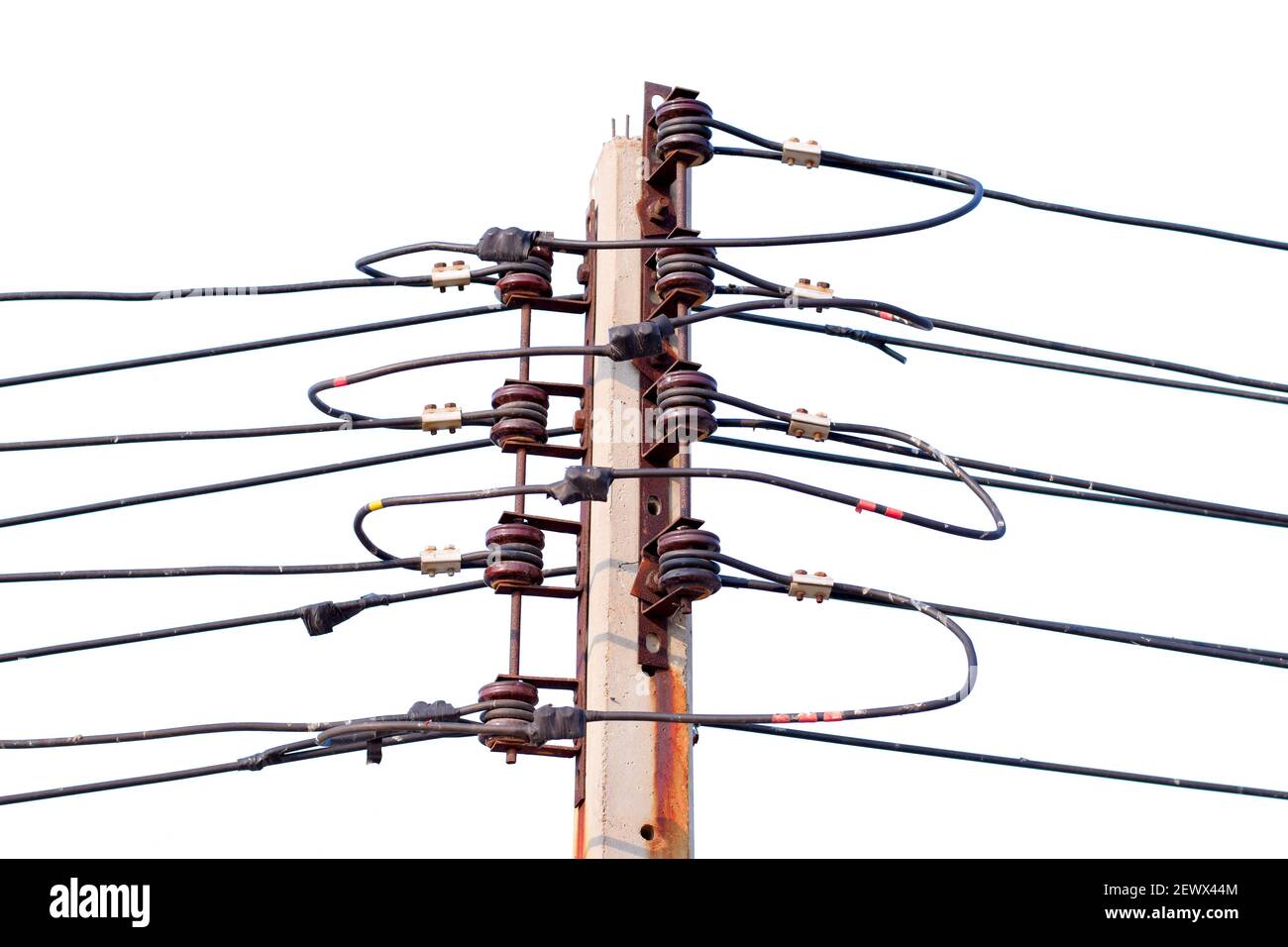 Electric pole many wires in hi-res stock photography and images - Alamy