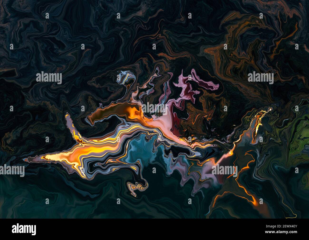 An illustration of a dark trippy background with mixed colors Stock ...