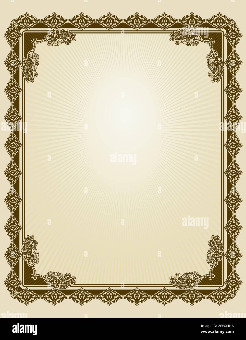 Vintage ornamental border with elegant patterns and copy space for the ...