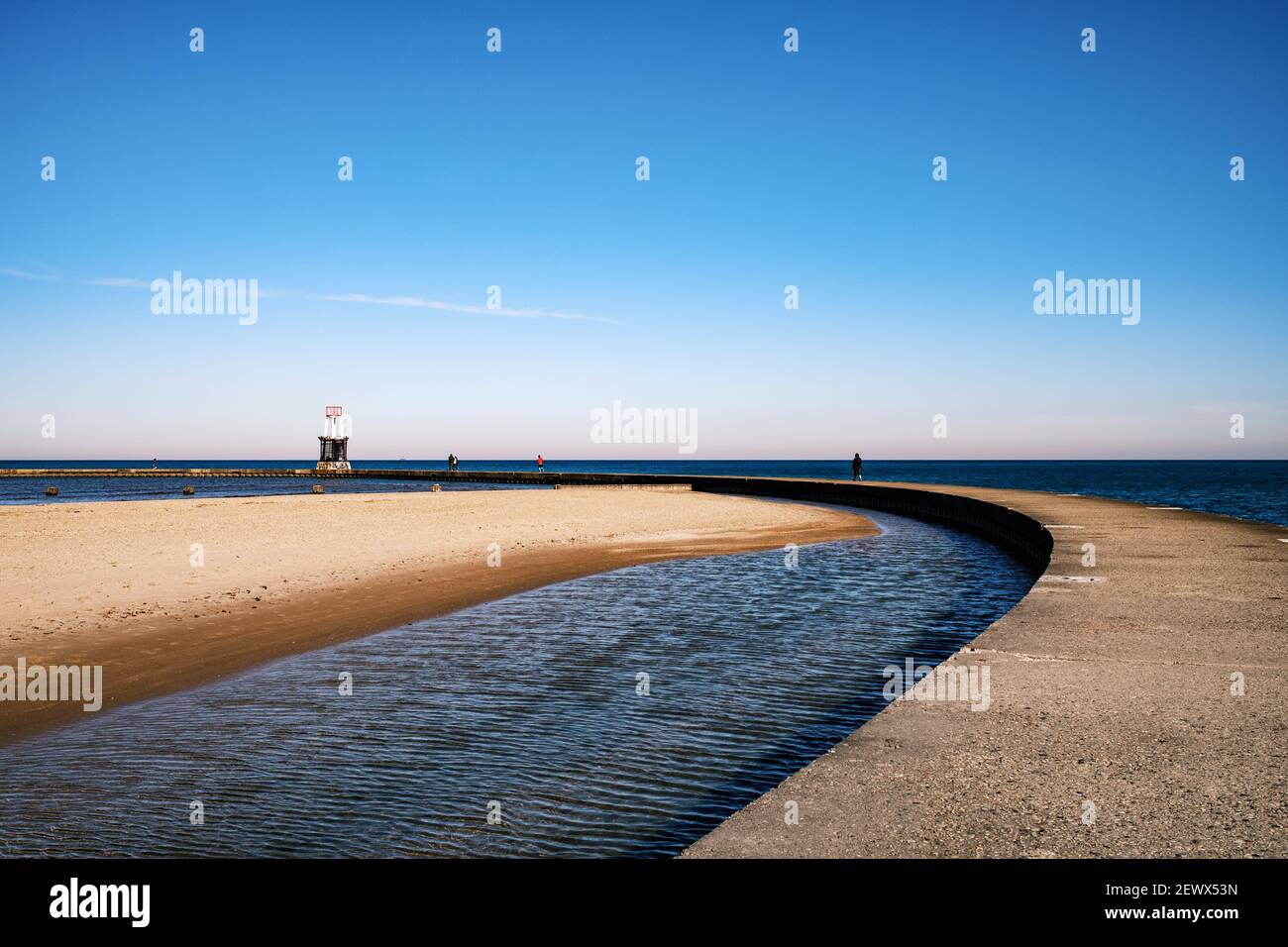 The scenic Lake Michigan from Chicago in Illinois, the USA Stock Photo ...