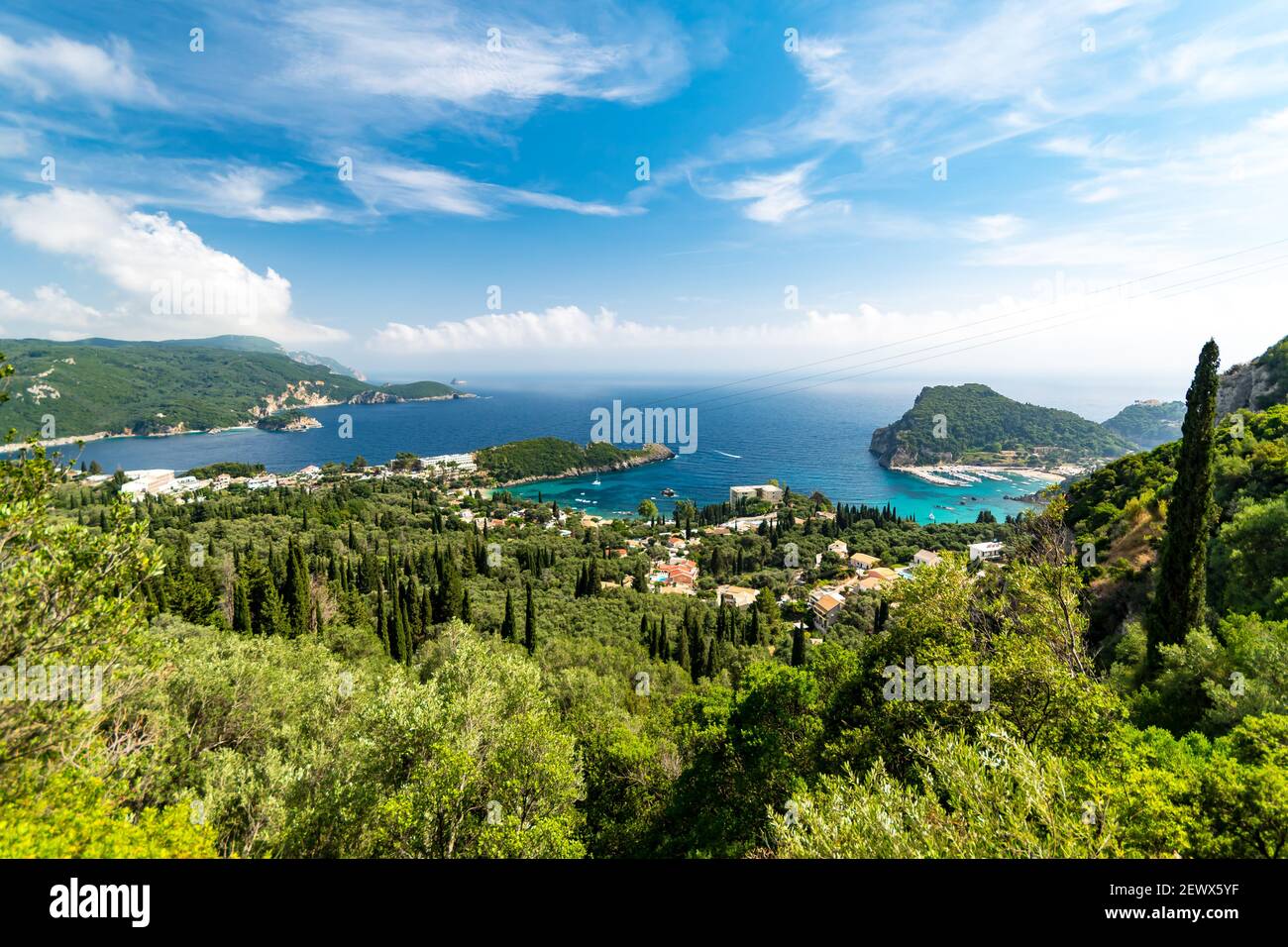 A mesmerizing view of the beautiful Corfu island under the scenic sky ...