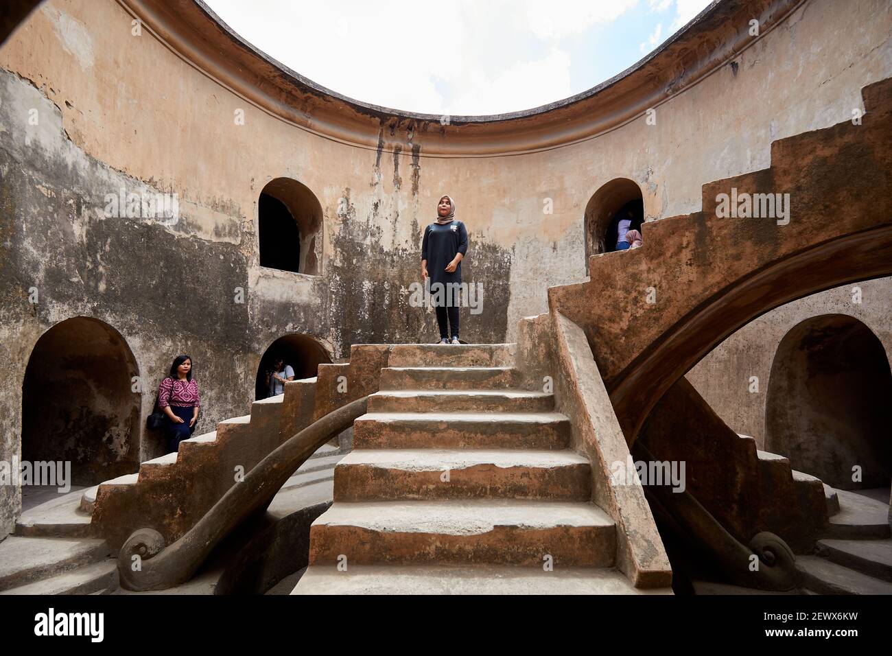 Sumur Gumuling, or Gumuling Well, also used as a mosque with the ground ...