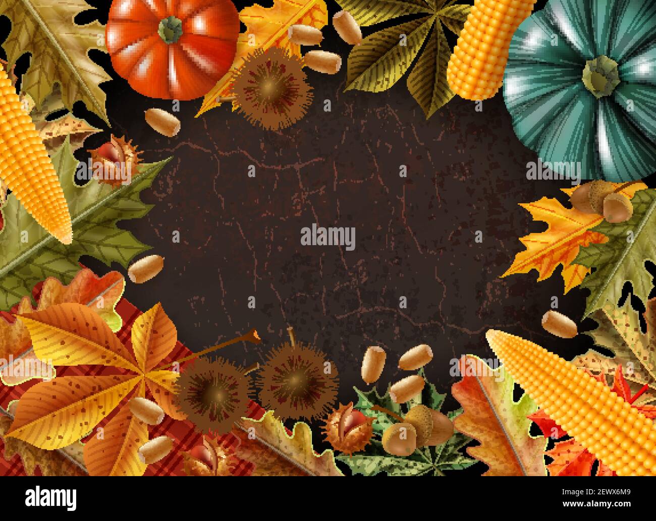 Frame made different natural Stock Vector Images - Alamy